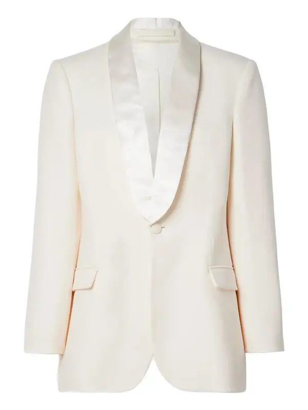 Wardrobe.NYC Tuxedo Blazer With Shawl Collar - White