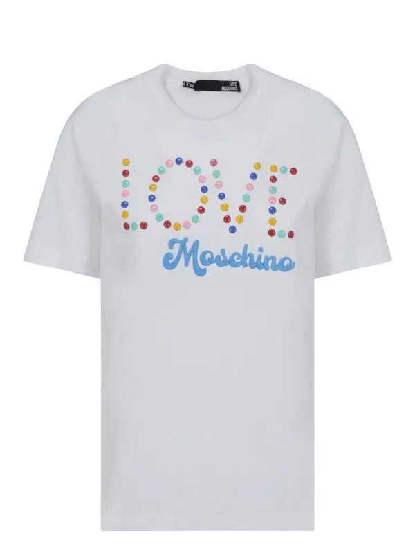 Moschino Embroidered Cotton T-shirt - White
