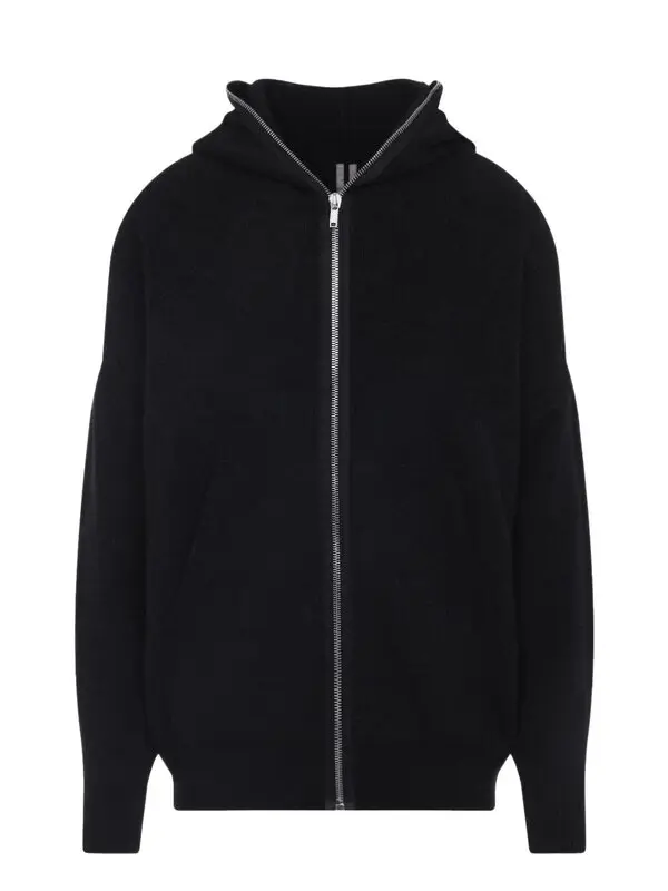 Rick Owens Zip-up Hooded Hoodie - Black
