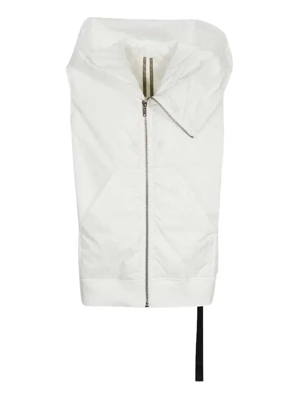 Rick Owens Zip-up Hooded Gilet - White