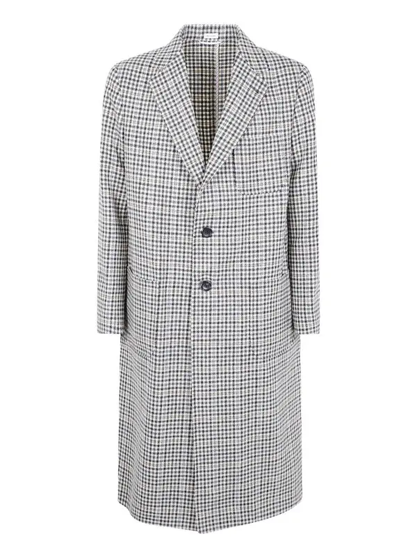 Thom Browne Checked Long Coat - Black/white
