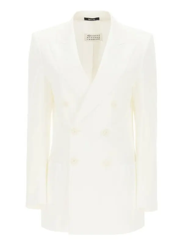 MAISON MARGIELA Double-breasted Tailored Blazer - White