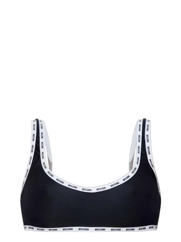 Moschino Trim Bikini Top - Black