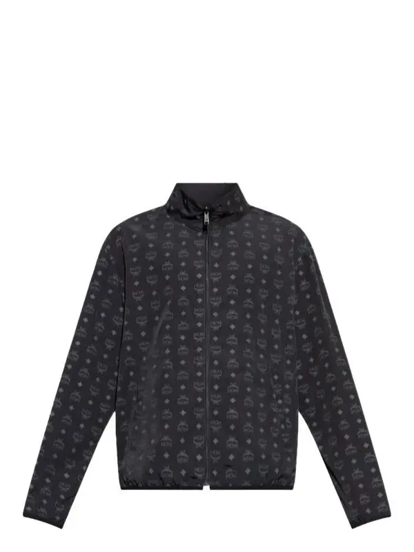 Mcm Logo Motif Zip-up Jacket - Black