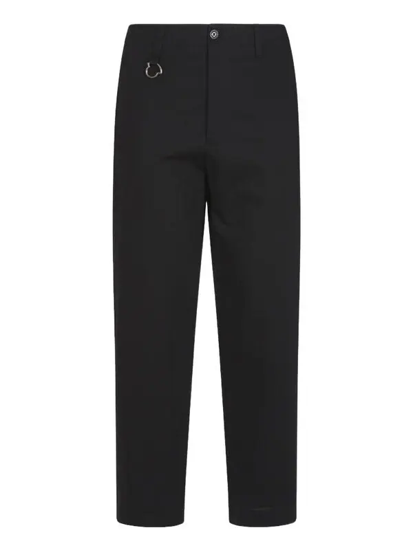Moncler Cropped Gabardine Trousers - Black