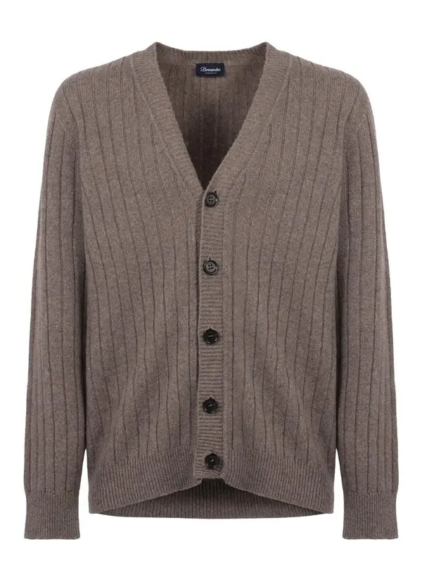 DRUMOHR Wool Blend Knit Cardigan - Grey