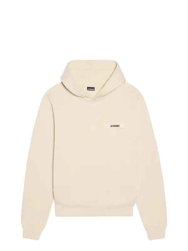 Jacquemus Logo Patch Long Sleeved Hoodie - Light Brown