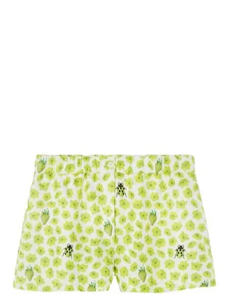 Versace Strawberry Garden Print Shorts - White