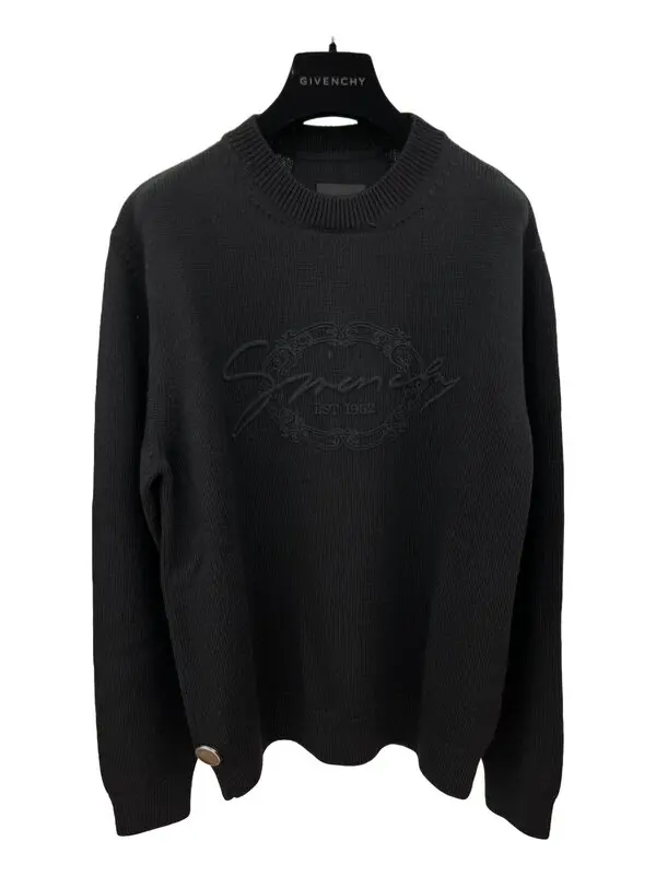 Givenchy Logo Embroidered Knit Sweater - Black