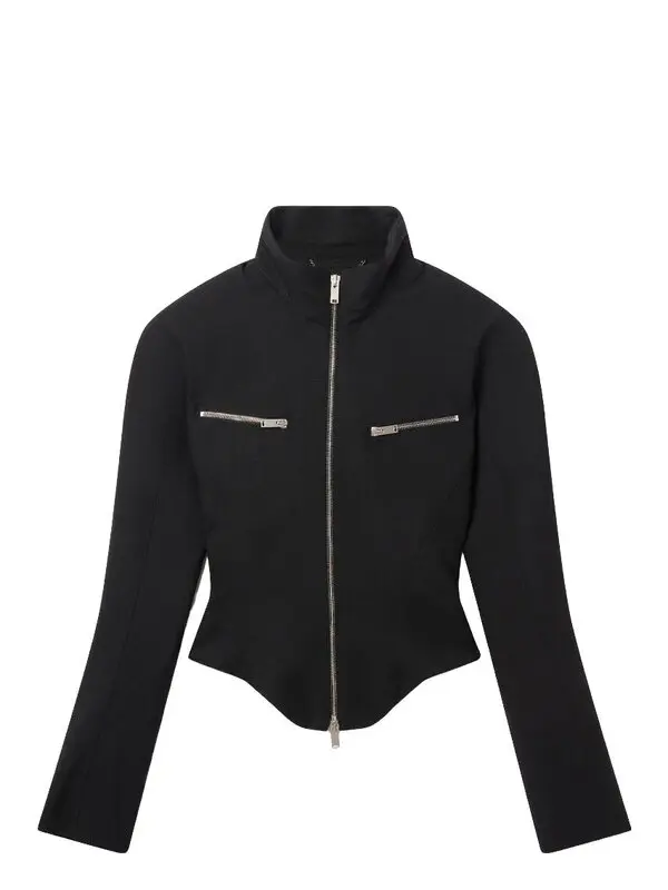 Stella McCartney Fitted-waist Zip-up Jacket - Black
