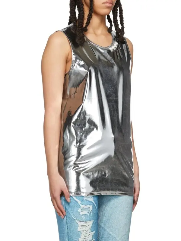 DOUBLET Silver Logo Vest - White