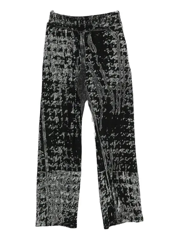 DIESEL® Embroidered Straight Leg Jeans - Black