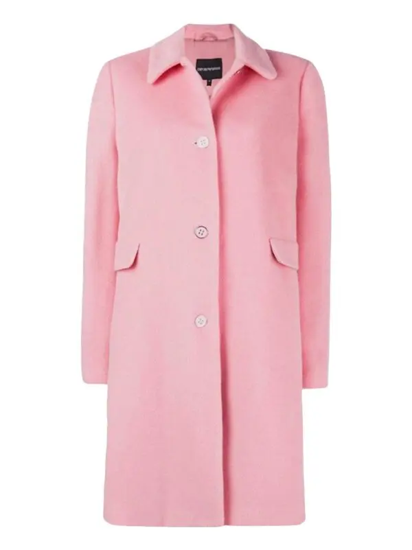 Emporio Armani Single-breasted Coat - Pink