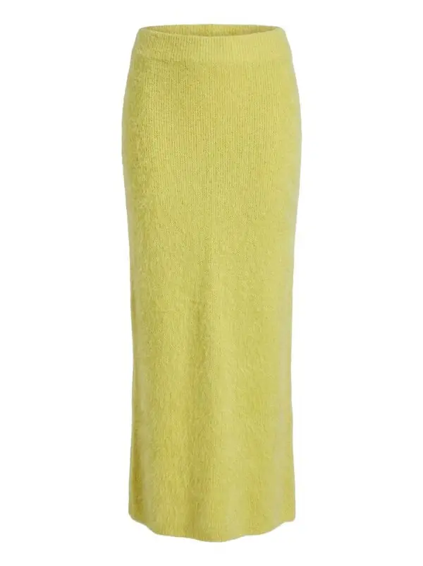 Soft Goat Cashmere Maxi Skirt - Lime