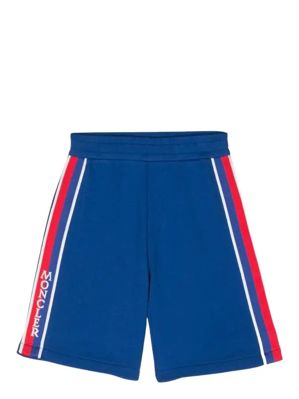 Moncler Stripe Detail Cotton Shorts - Royal Blue
