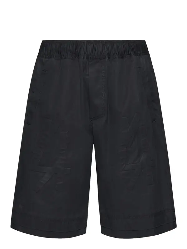 44 LABEL GROUP Embossed-logo Knee-length Shorts - Black