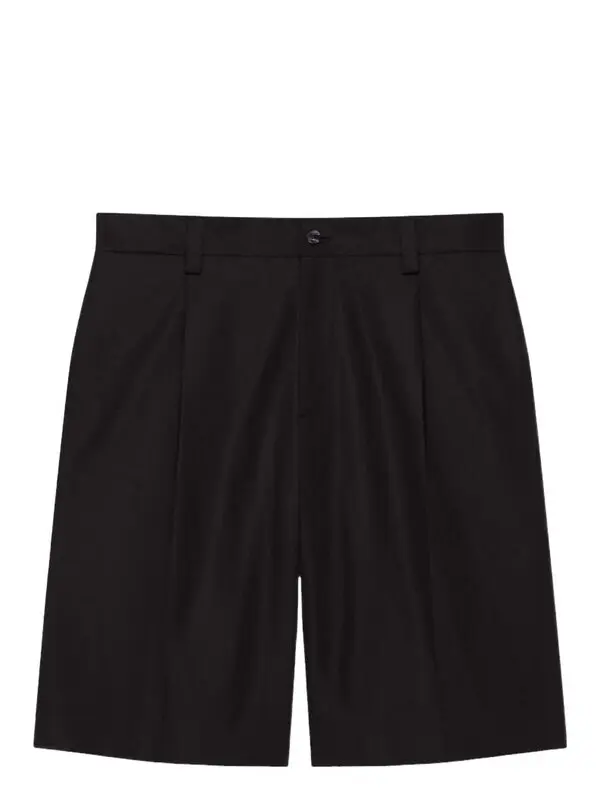 Givenchy Pleated Cotton Shorts - Black