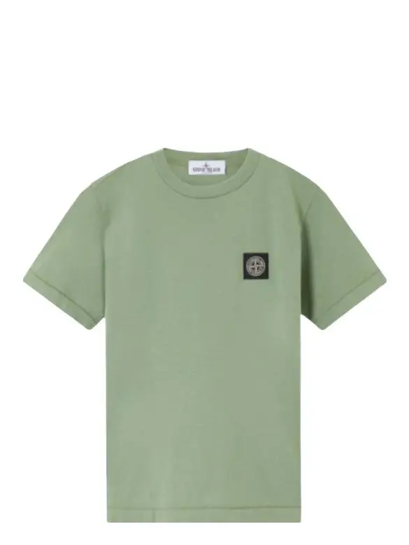 Stone Island Logo Patch Crewneck T-shirt - Sage Green