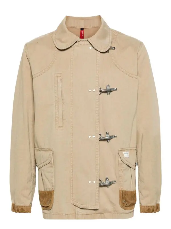FAY Gancini Flip-lock Fastened Jacket - Nude