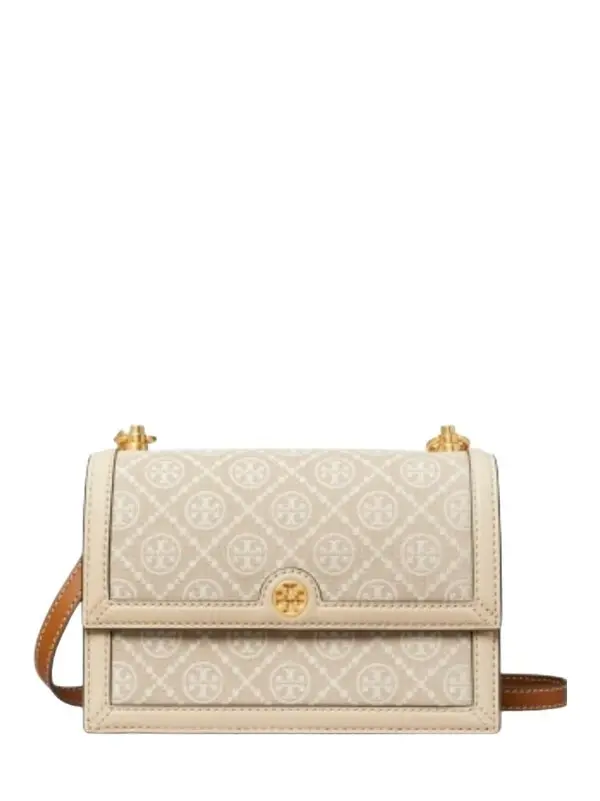 Tory Burch T Monogram Small Shoulder Bag - Nude