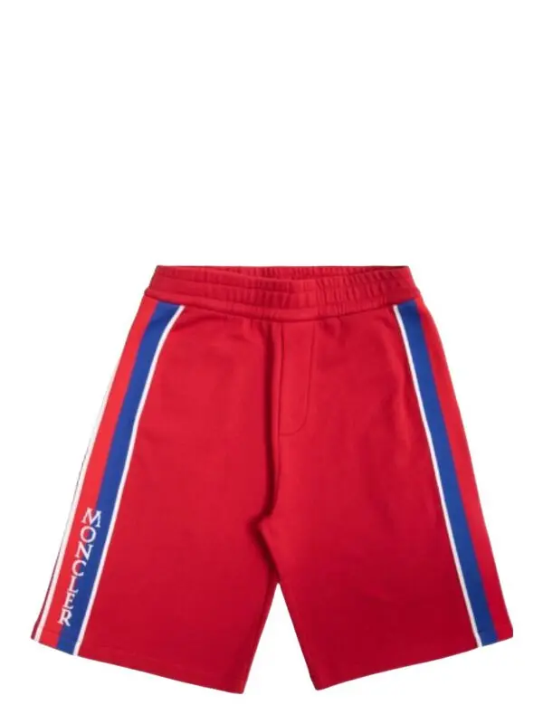 Moncler Striped Cotton Shorts - Scarlet