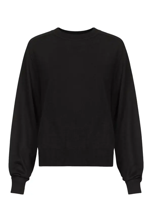 Loulou De Saison Angus Drop Shoulder Ribbed Crewneck Sweater - Black
