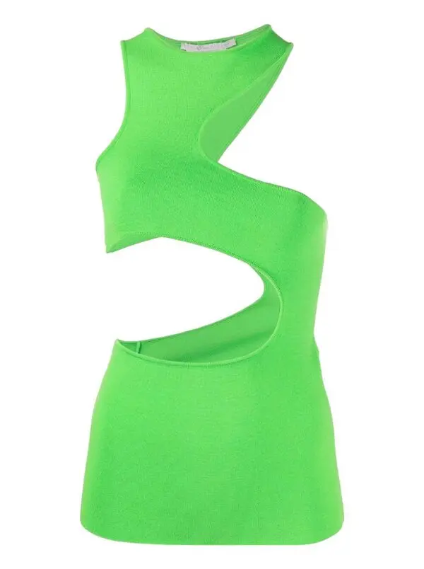 Stella McCartney Cut Out Crewneck Tank Top - Green