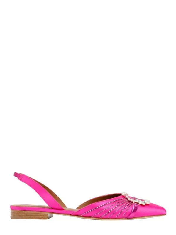 MALONE SOULIERS Misha Embellished Slingback Flats - Pink