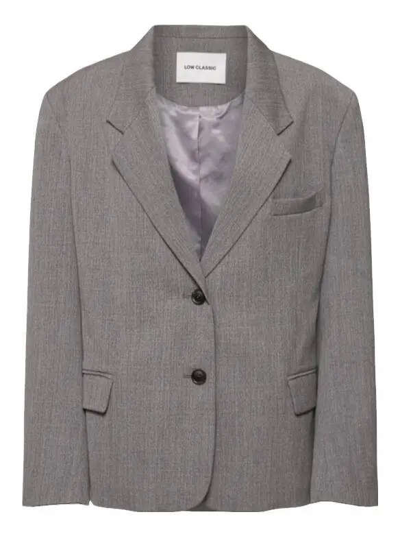 LOW CLASSIC Wool Blend Blazer - Gray