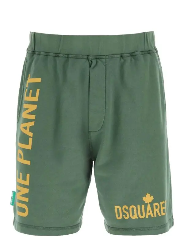 Dsquared2 Logo Print Track Shorts - Green