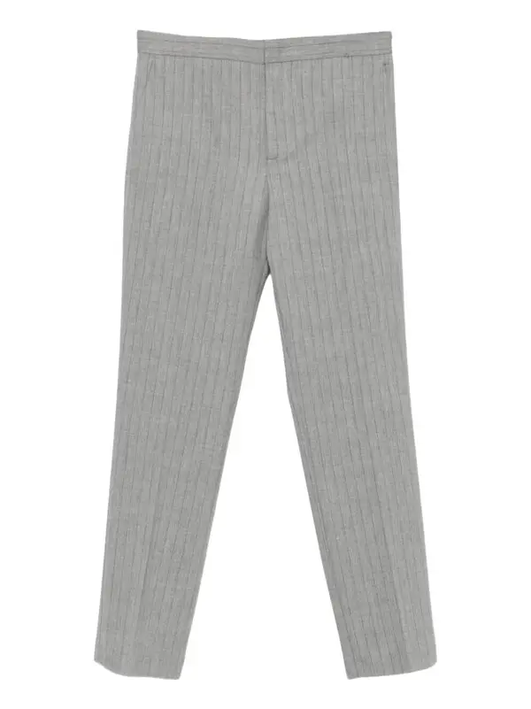 TWINSET Trousers With Belted Waist And Metal Logo Detail - Gray