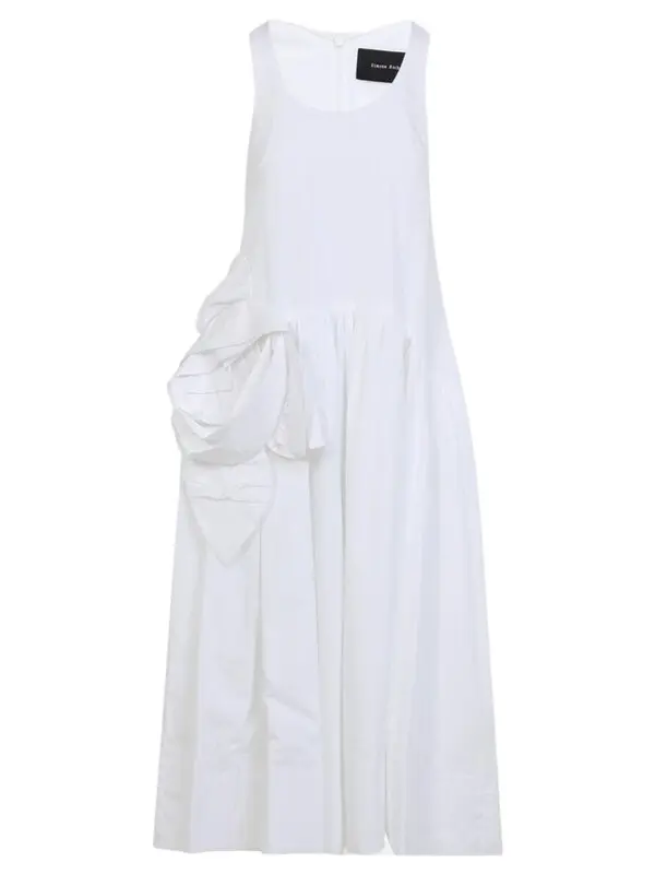 Simone Rocha Sleeveless Floral Appliqué Maxi Dress - White