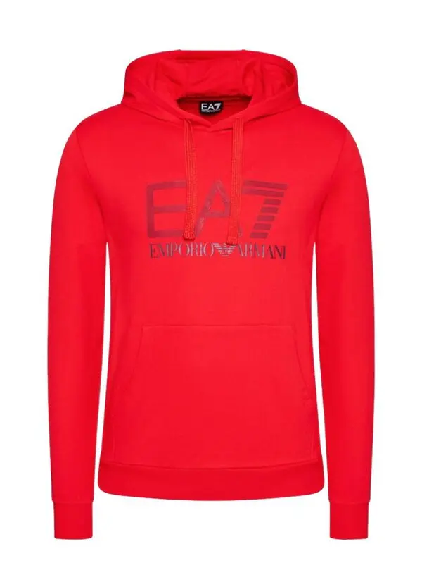 EA7 Logo Hooded Sweater - Red