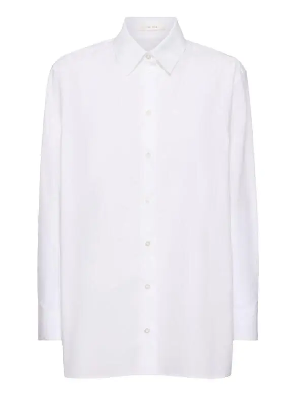 THE ROW Long-sleeved Poplin Shirt With Classic Collar - White