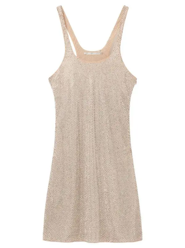 Stella McCartney Sleeveless Metallic Dress - Nude