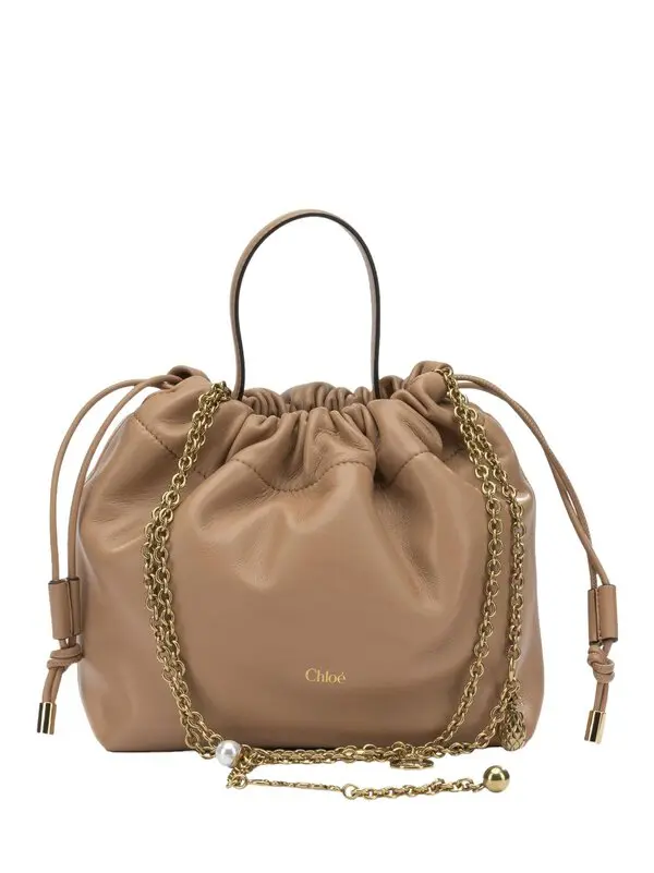 Chloé Icons Mini Drawstring Shoulder Bag - Beige