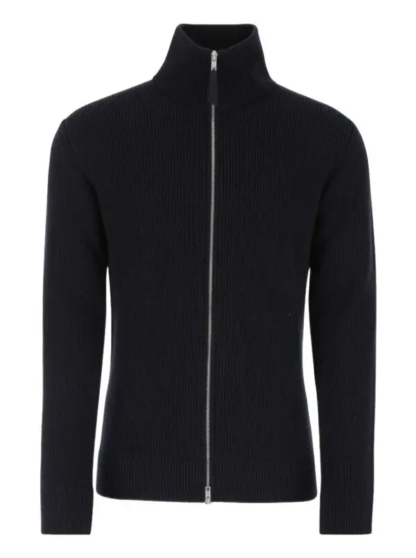 MAISON MARGIELA Zip-up Knitted Sweater - Black