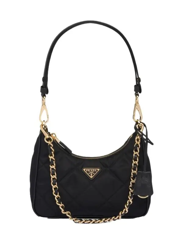 Prada Re-edition Quilted Zipped Shoulder Bag - Black
