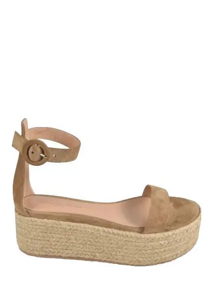 GIANVITO ROSSI Open-toe Espadrille Platform Sandals - Nude