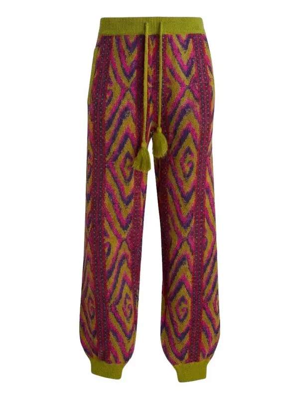 Gucci Patterned Jacquard Drawstring Pants - Brown