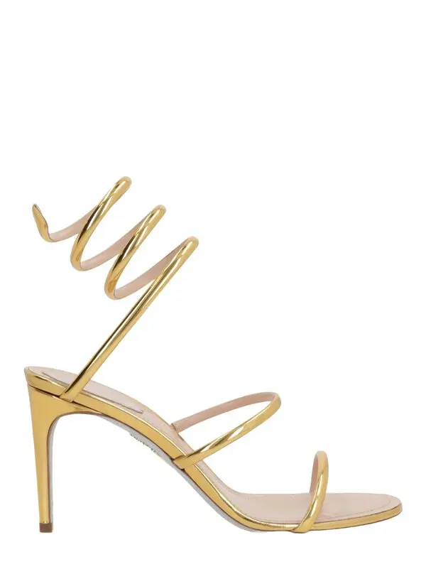 Rene Caovilla Gold Spiral Sandals - Nude