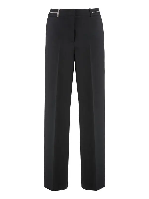 Peserico Virgin Wool Tailored Pants - Black