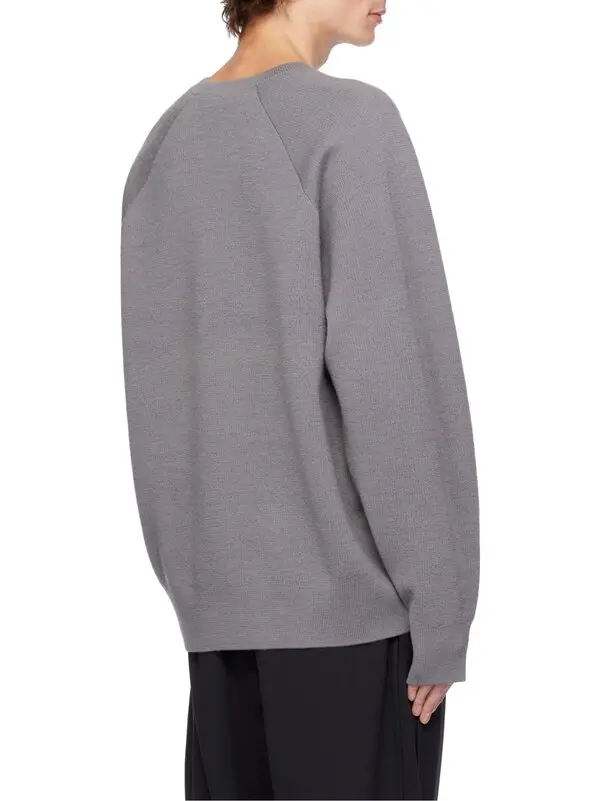 Y3 Ribbed Knit Crewneck Sweater - Grey