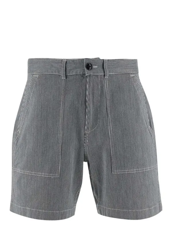 Woolrich Logo Tag Striped Bermuda Shorts - Gray