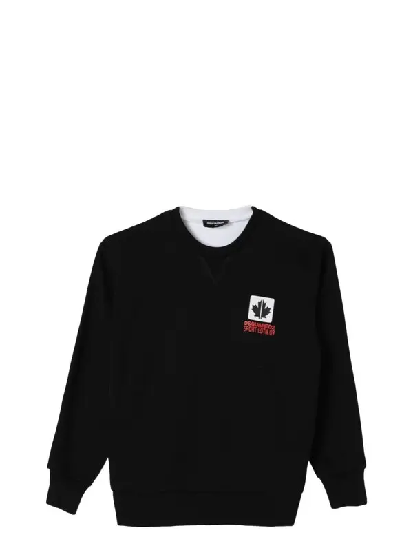 Dsquared2 Logo Print Cotton Sweatshirt - Black