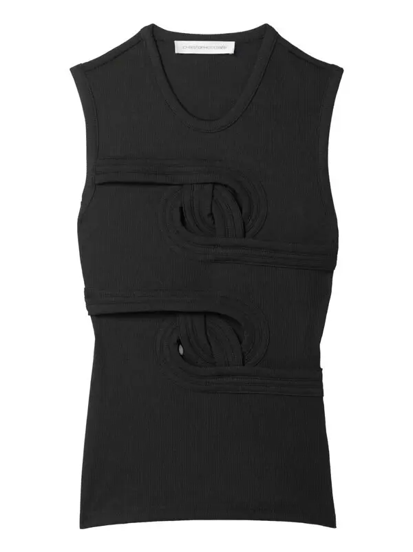 Christopher Esber Ribbed Knit Vest With Knotted Detail - Black