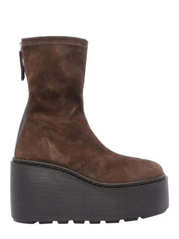 VIC MATIE Donna Suede Platform Boots - Brown