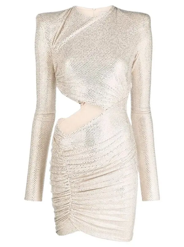 Alexandre Vauthier Long-sleeved Cut-out Mini Dress - White