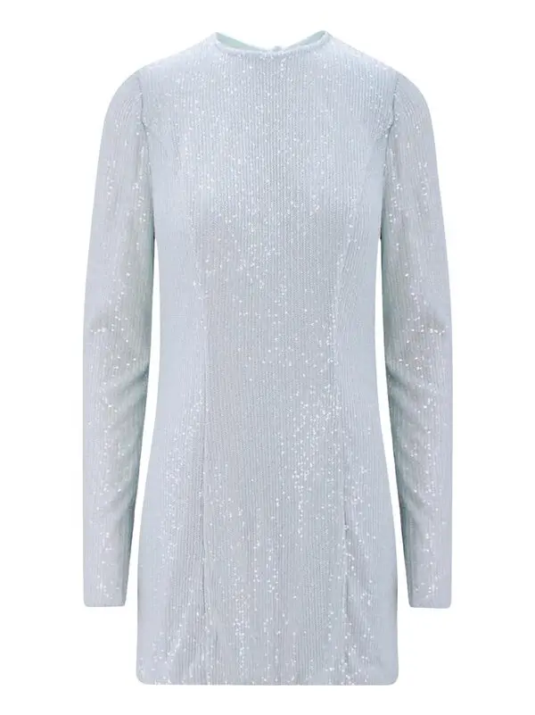 ROTATE BY BIRGER CHRISTENSEN Sequin Backless Long Sleeve Dress - White
