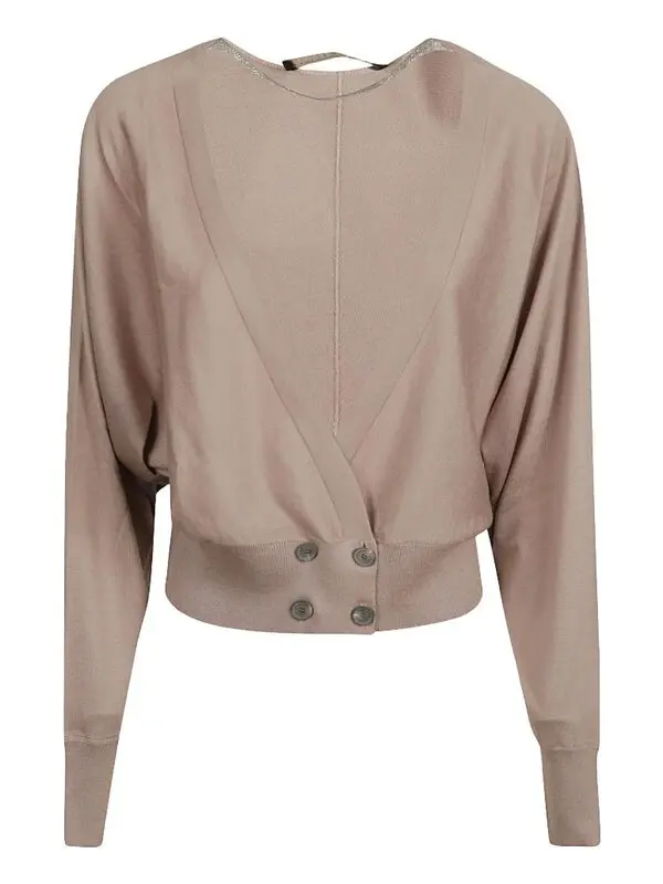 Fabiana Filippi V-neck Double-breasted Cardigan - Nude
